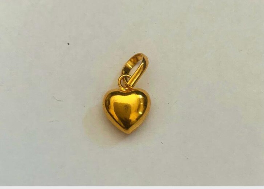 22k Gold Heart Pendant -real Good Pendant-heart Pendant -gift for Her ...