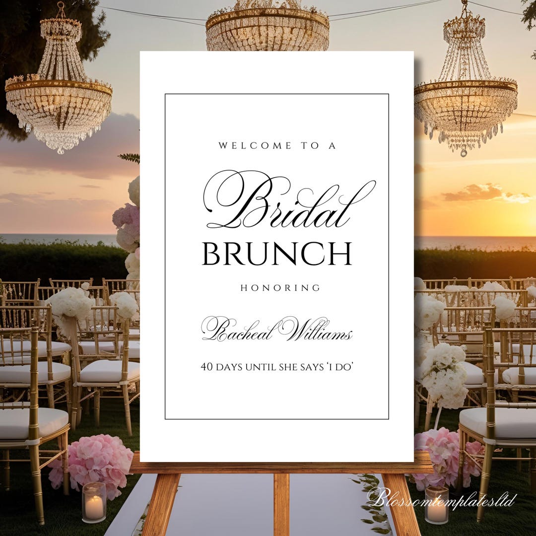 Editable Bridal Brunch Welcome Sign Template, Minimalist Bridal Shower ...