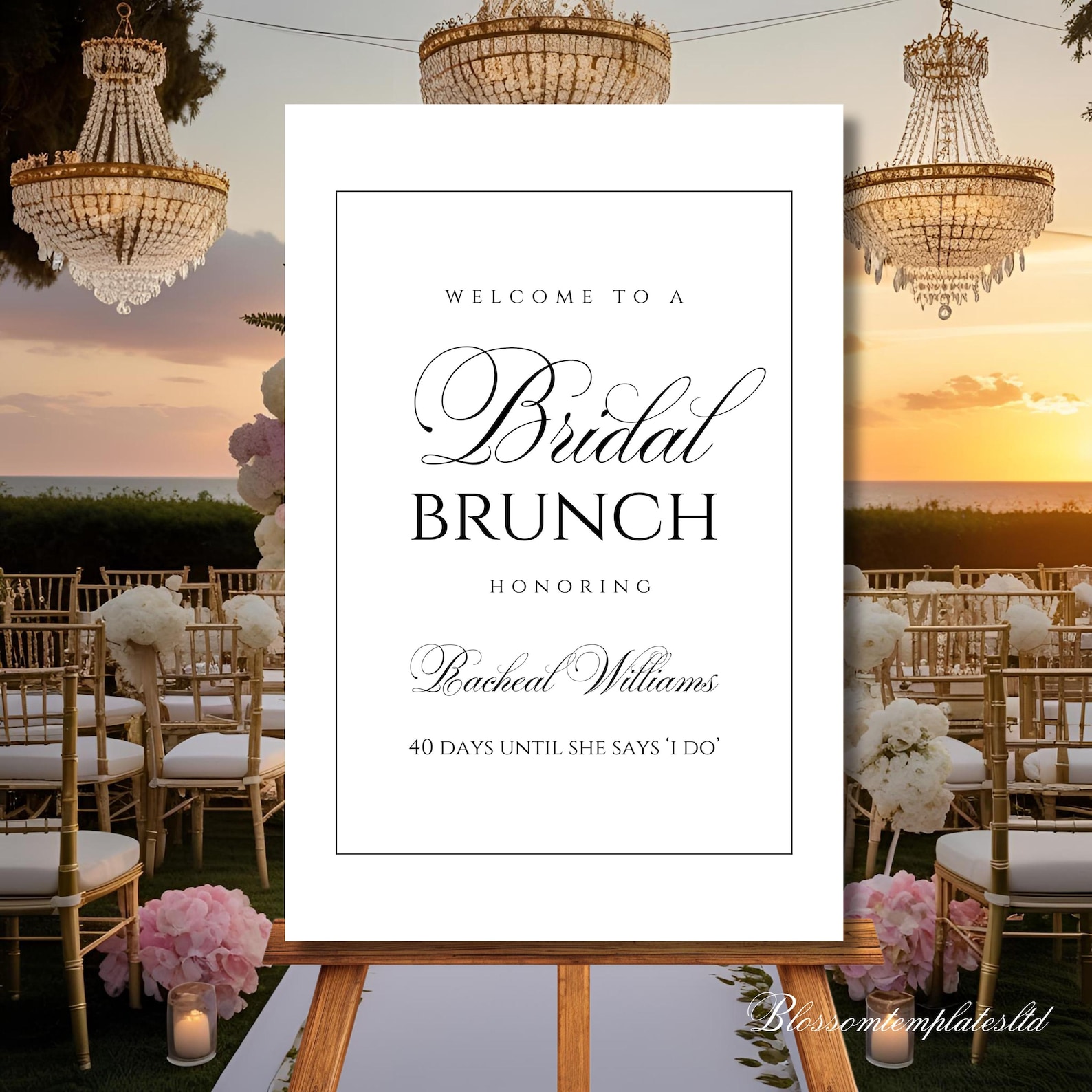 Editable Bridal Brunch Welcome Sign Template, Minimalist Bridal Shower ...