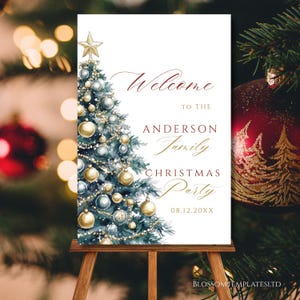 Christmas Party Welcome Sign Template, Christmas Welcome Poster ...