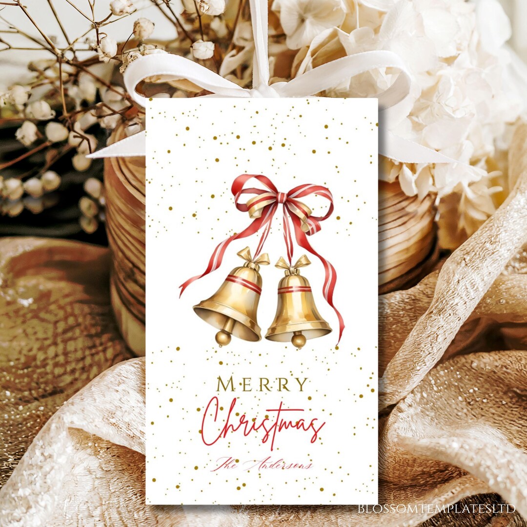 Christmas Gift Tag Favor Tags Thank You Tag, Printable Holiday Favor ...
