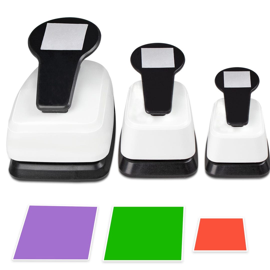 Square Hole Punch Set – 3-piece Paper Cutter Kit (1", 1.5", 2") for ...