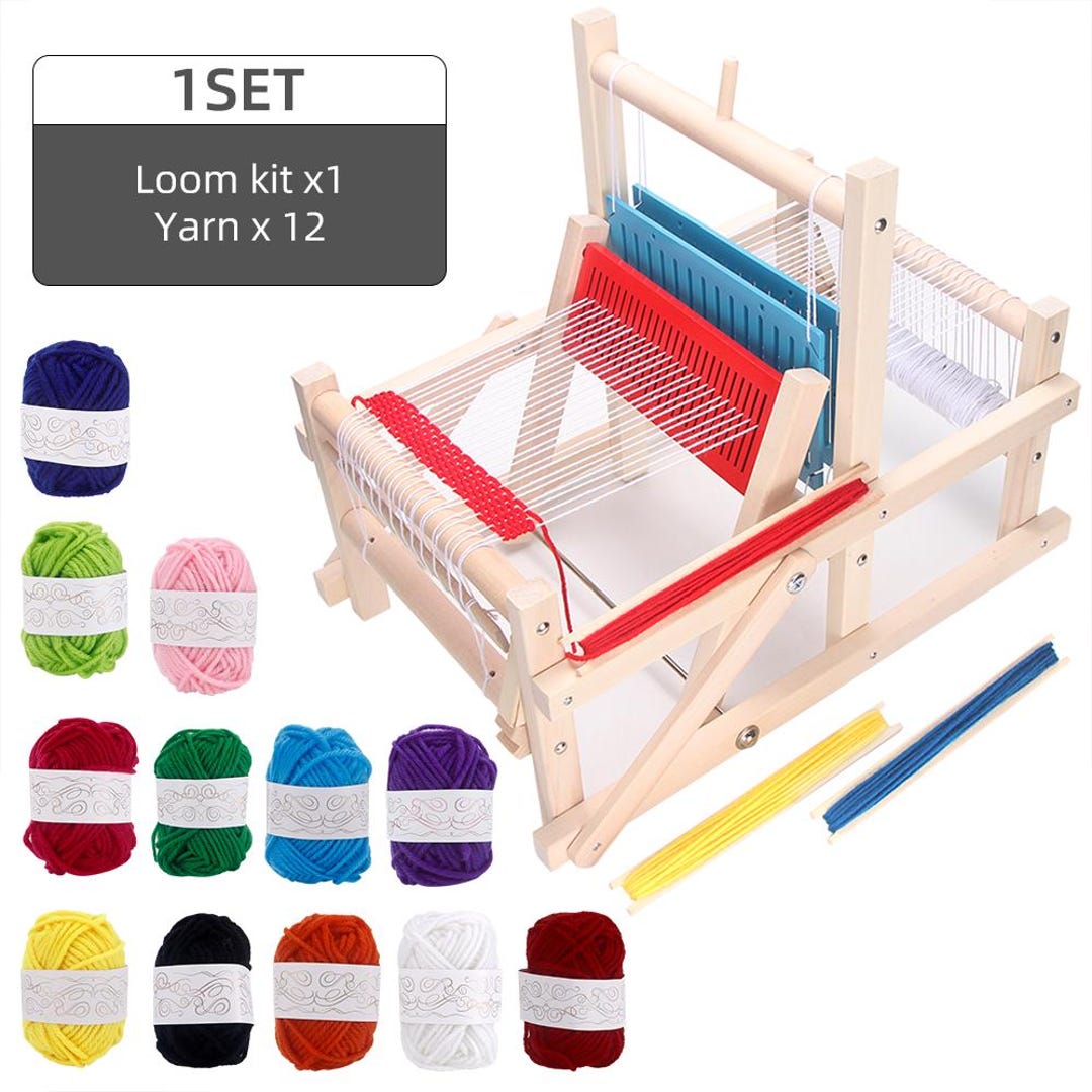 Mini Wooden Weaving Loom for DIY Crafts & Knitting – Foldable Multi ...