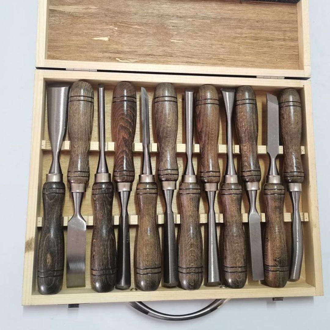 12-piece HSS Woodturning Chisel Set With Black Walnut Handles ...