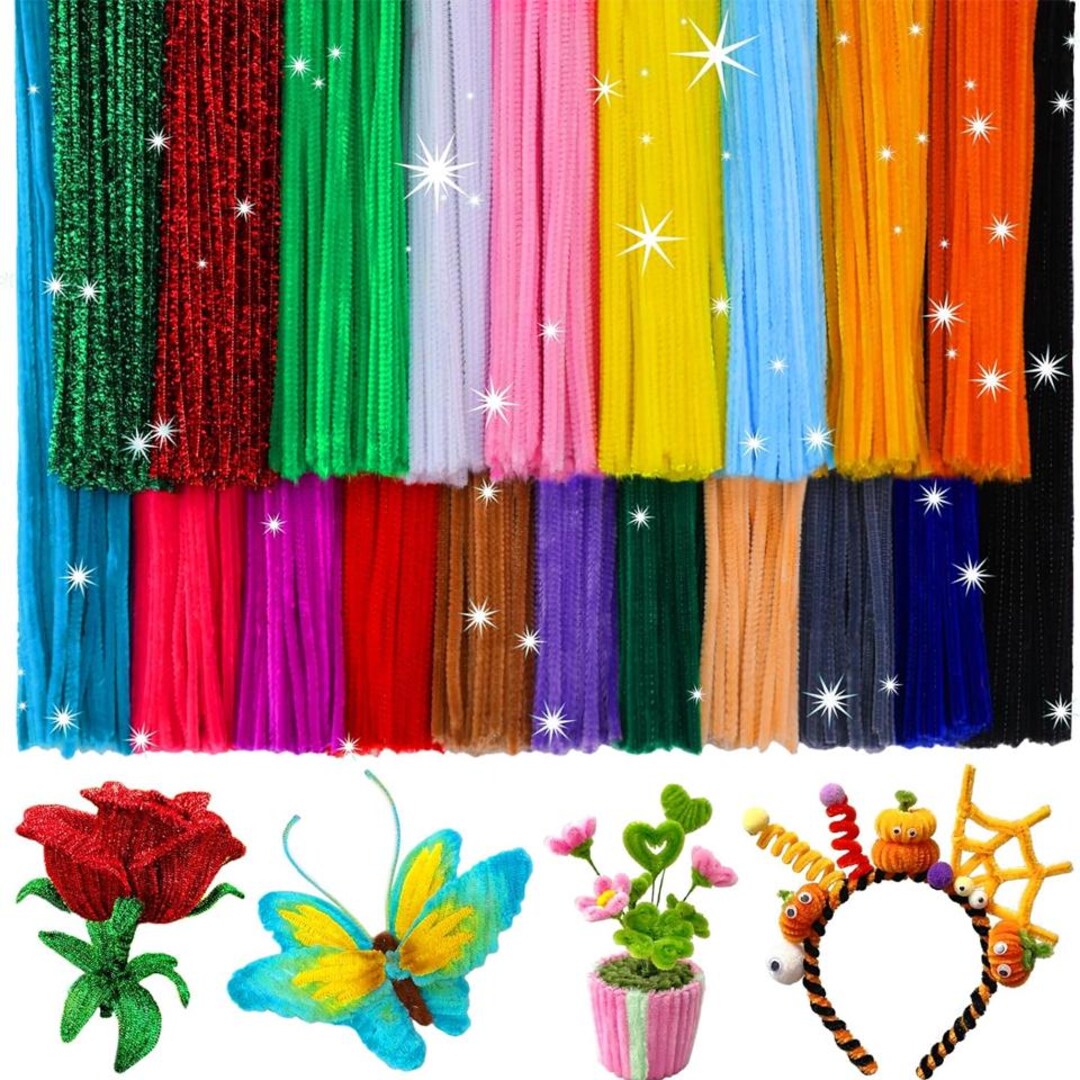 2000-piece Pipe Cleaner Craft Kit – Chenille Stems, Pom Poms, and ...