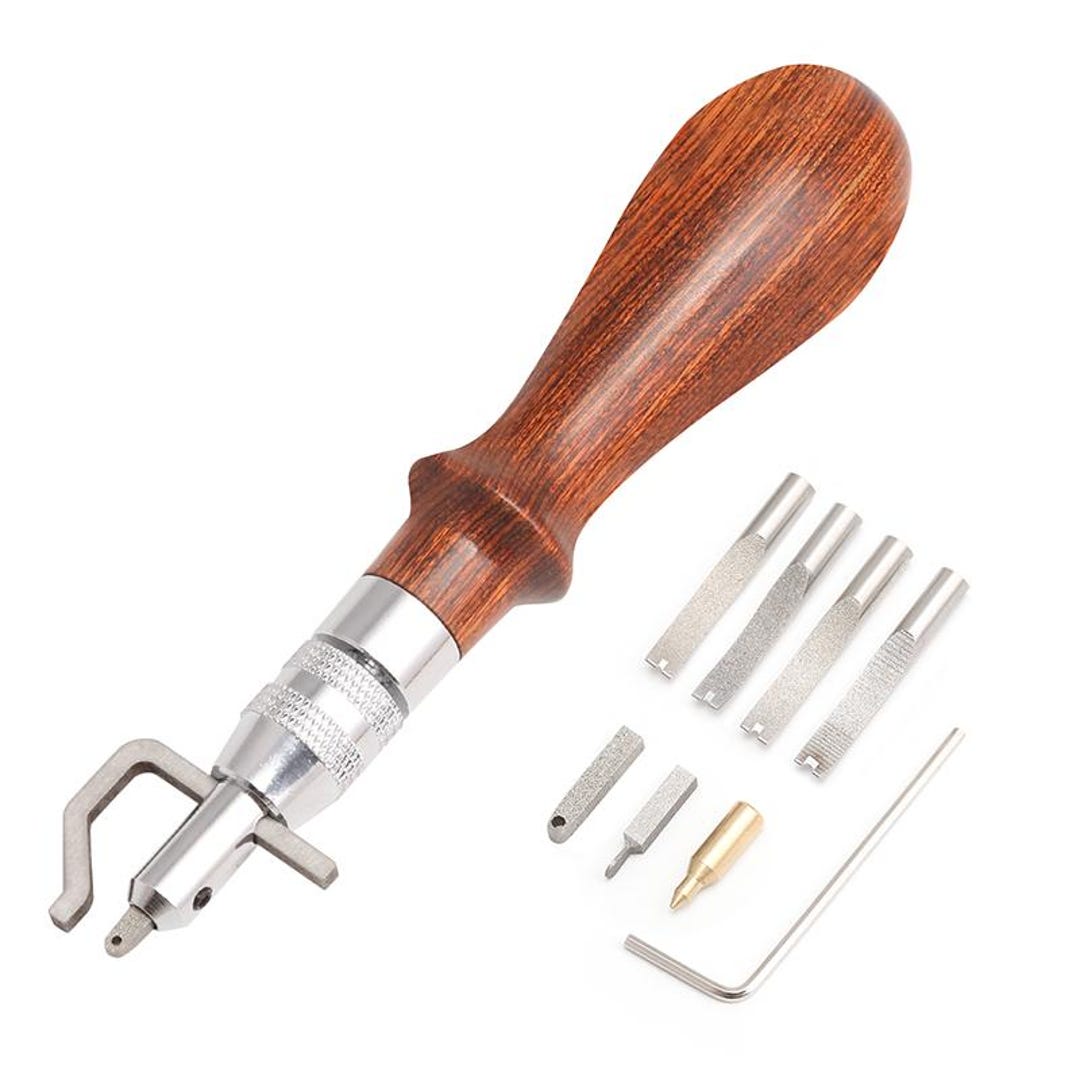 Leather Edge Beveler & Groover Tool Kit (10-in-1 Adjustable ...