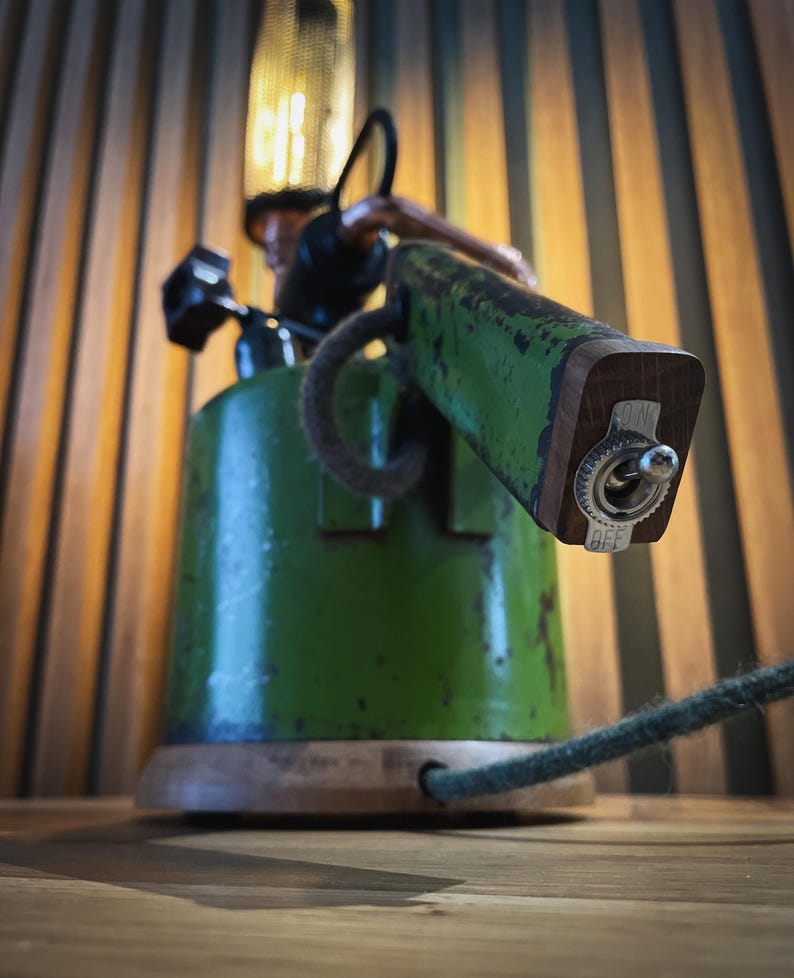 Industrial Table Lamp Made From Vintage Blowtorch – Handmade Steampunk ...