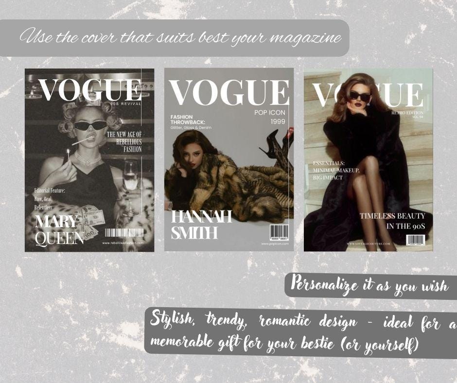 Retro Film Magazine Cover Templates – 90s Cinematic Canva Editable ...