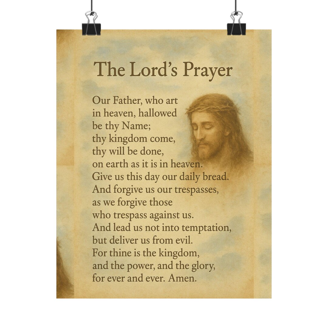 Das Lords Prayer Poster, christliche Wandkunst, christliches Poster ...