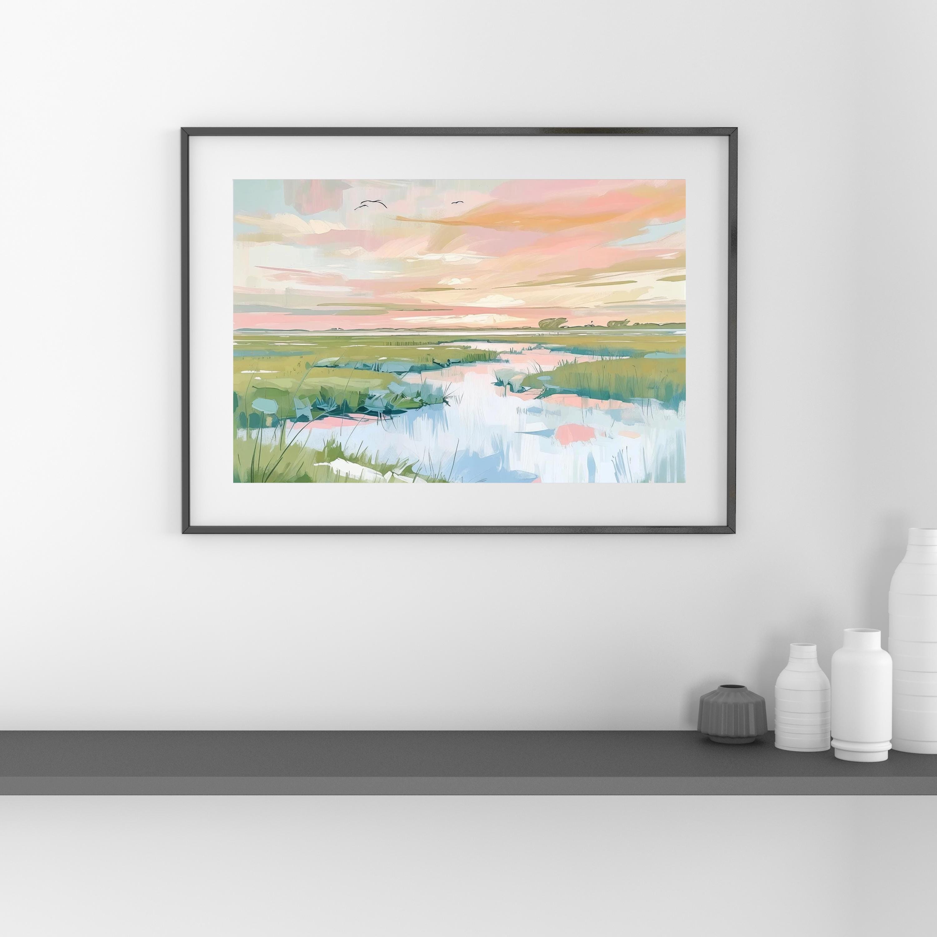 Lowcountry Sunrise Marsh Sunset Print X 4 Pictures, Carolina Coastal ...