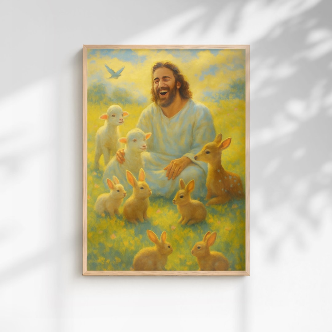 Laughing Christ With Small Creatures, Christ's Smile, Jesus Portrait ...