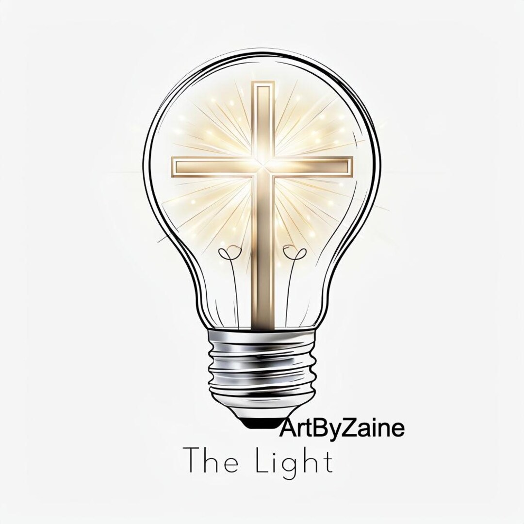 Christian Light Bulb Print: Faith Scripture Wall Art (PNG Digital ...