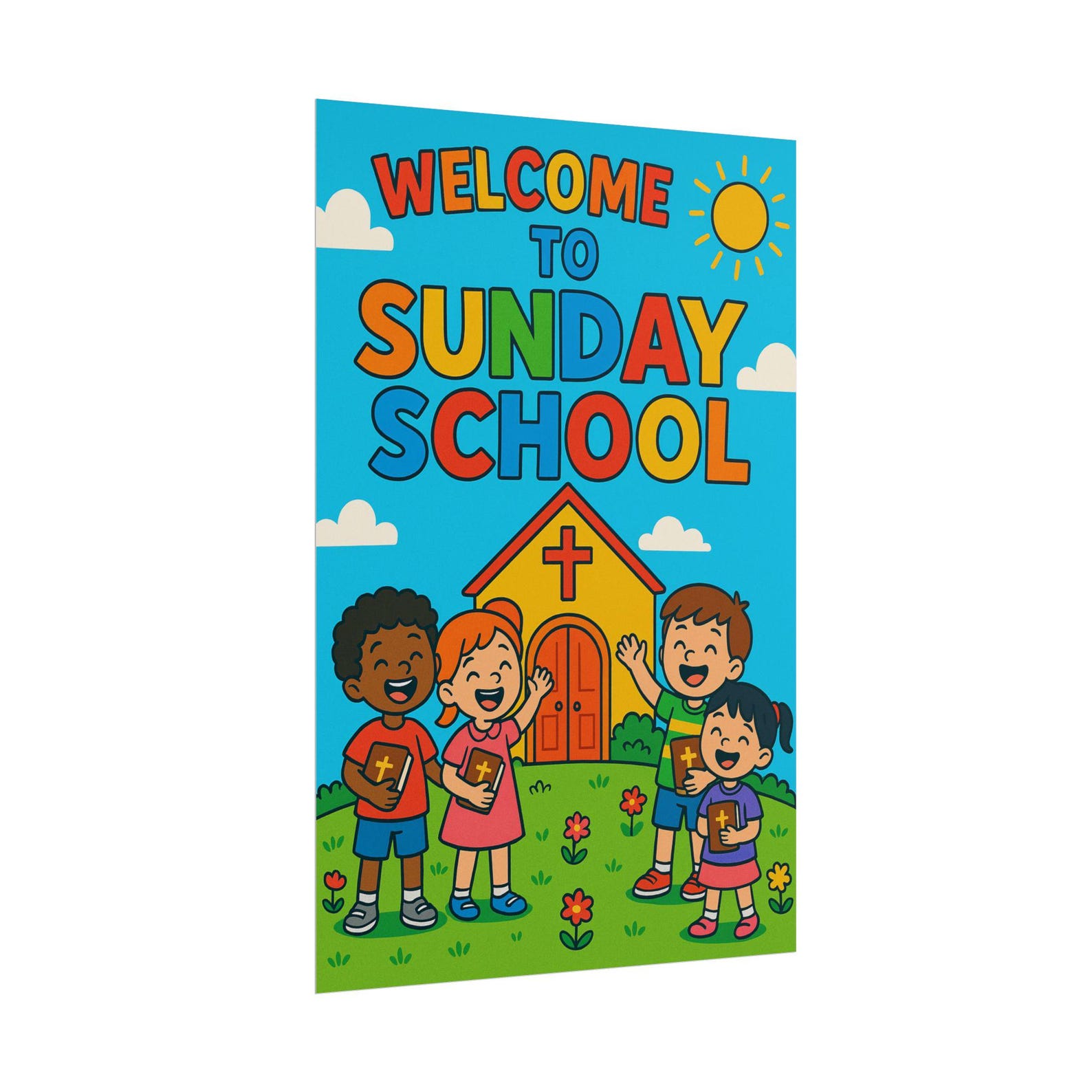 Christian Posters, Sunday School Decal, Welcome We're Glad You're Here ...