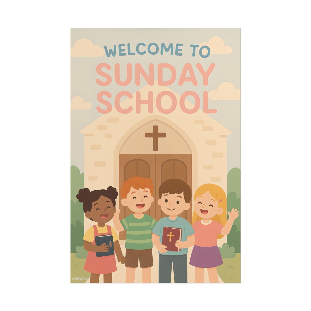 Christian Posters, Sunday School Decal, Welcome We're Glad You're Here ...