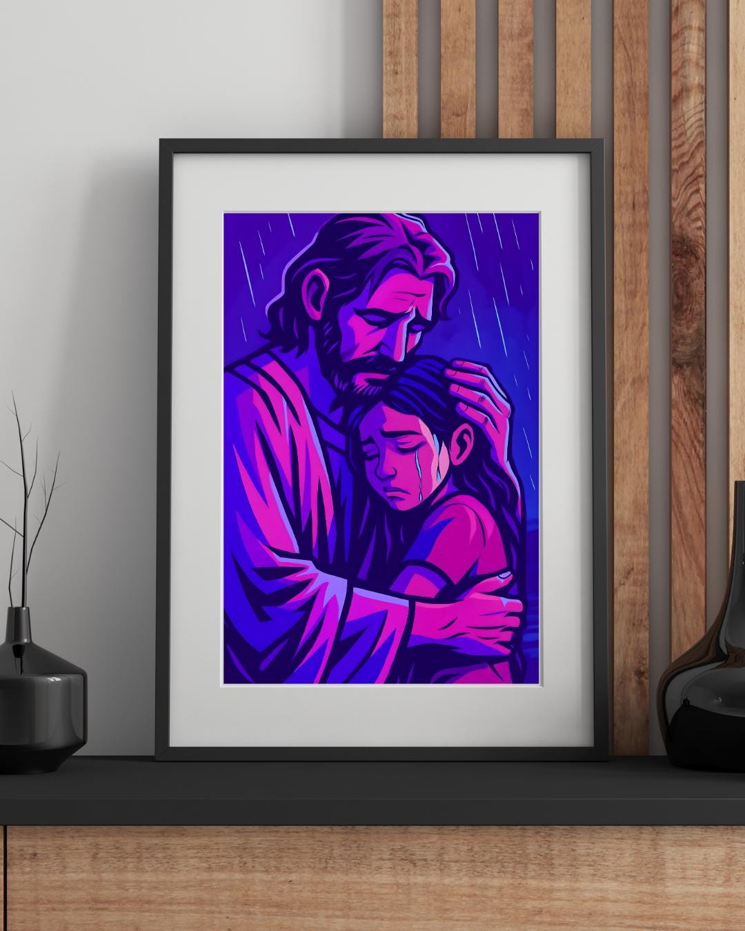 Jesus Holding A Crying Girl Print, Jesus and Child Art, Jesus With ...