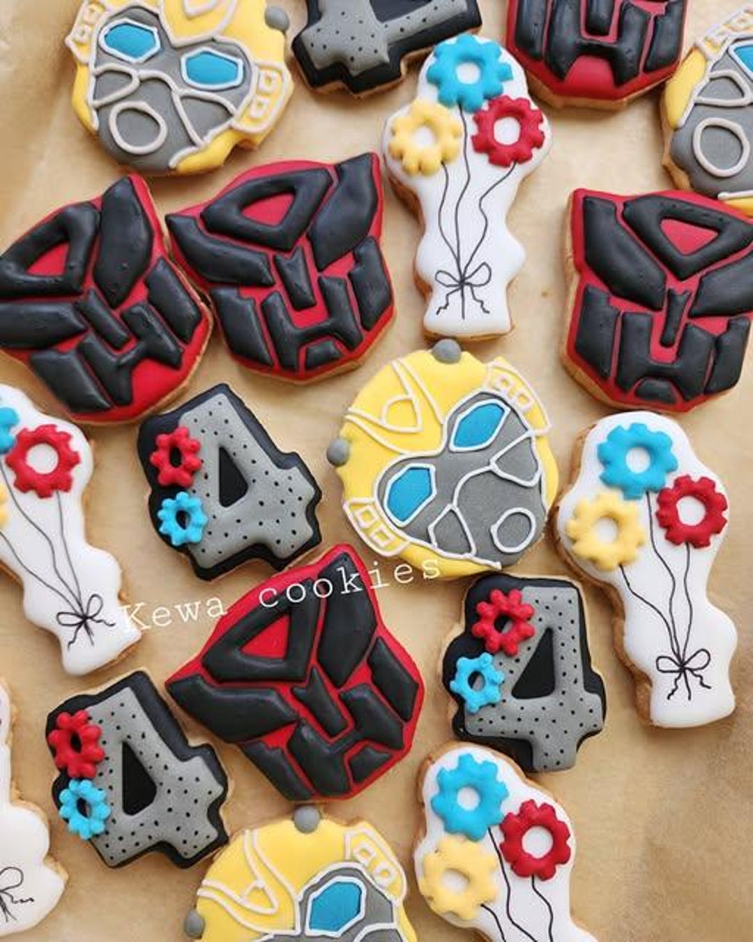 Transformer Icing Cookies – Custom Robot Cookies for Boys’ Birthday ...