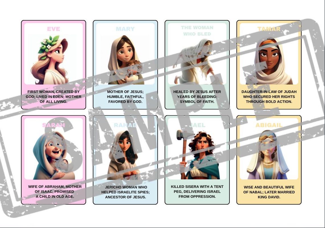 Women of the Bible Flashcards – Printable - Etsy