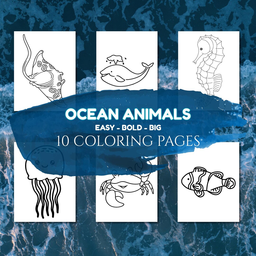 Ocean Animal Coloring Pages: Under the Sea Kids Activity (PDF Download ...