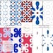 Patriotic Digital Paper Set: Red, White & Blue Geometric Patterns ...