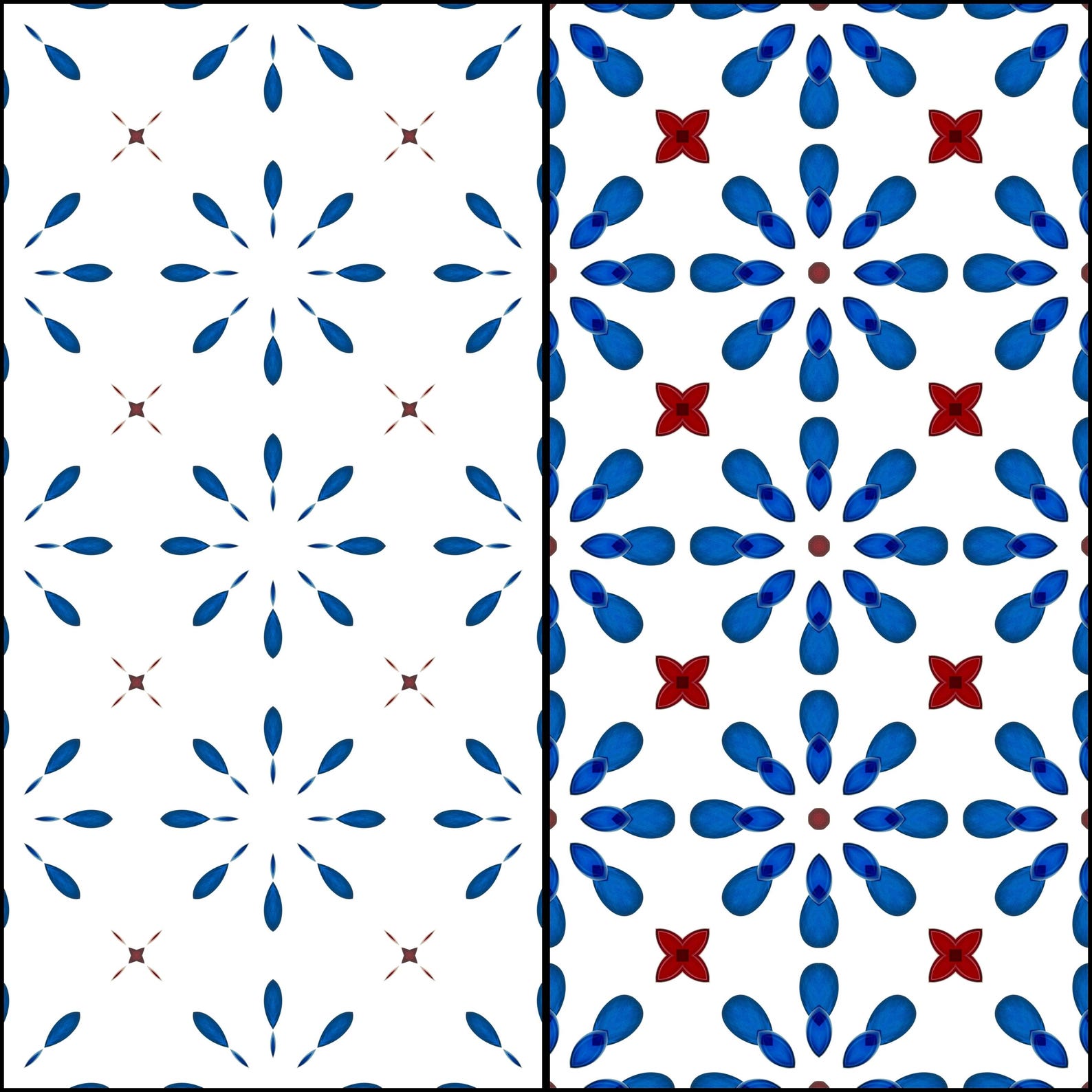 Patriotic Digital Paper Set: Red, White & Blue Geometric Patterns ...