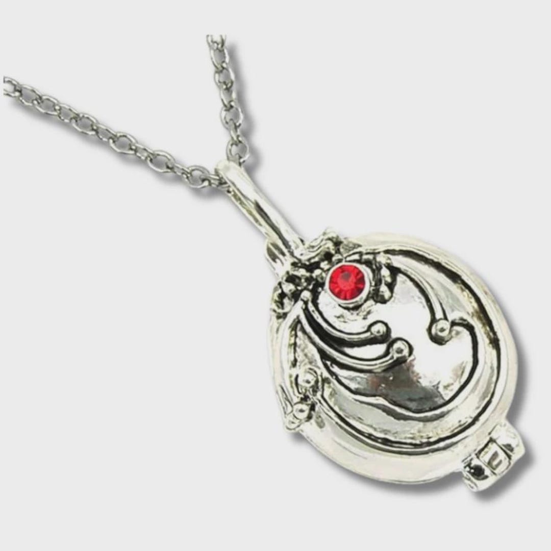Vampire Diaries Elena Necklace – Locket Pendant With Red Crystal - Etsy