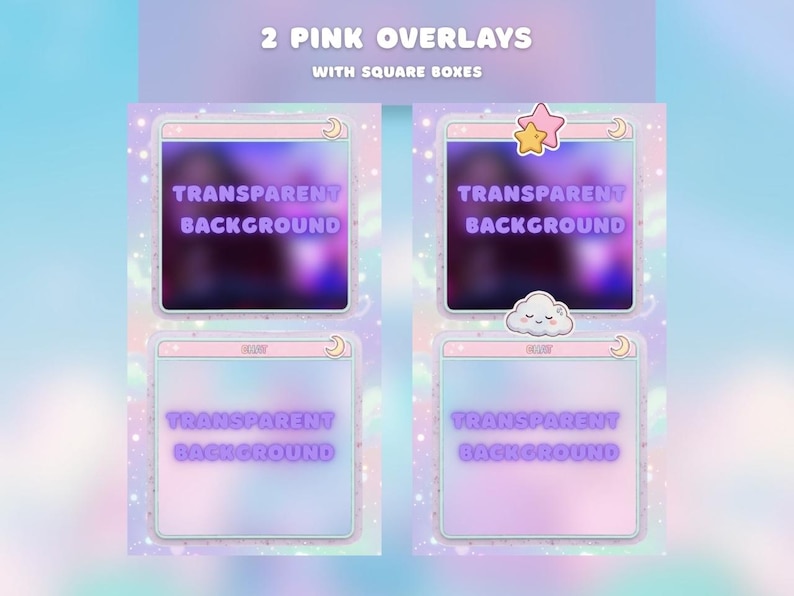 Kawaii Tiktok Stream Overlay Package | Cute Pink Animated Vertical ...