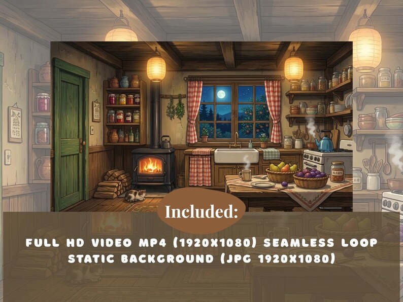 Retro Anime Kitchen Animated Background Cozy Lofi Vtuber Overlay ...