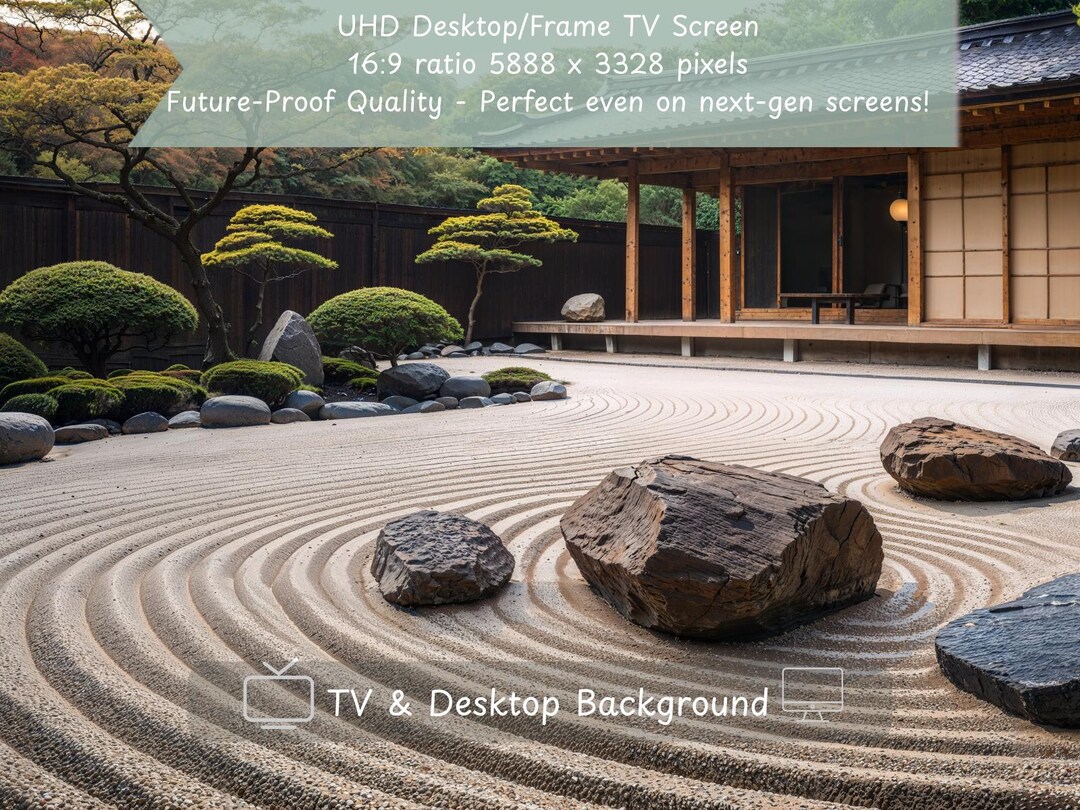 Japanese Zen Garden Frame TV & Desktop PC Background | Minimalist ...