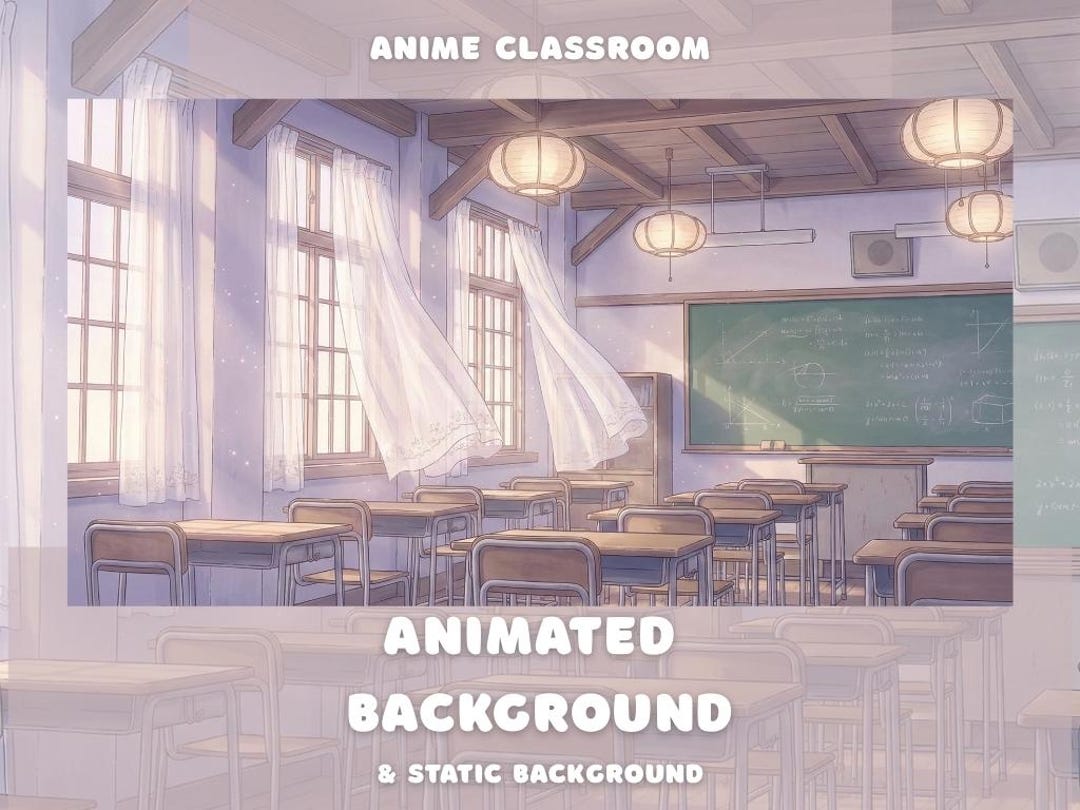 Anime Classroom Animated Background Japanese High School Spring Vtuber ...