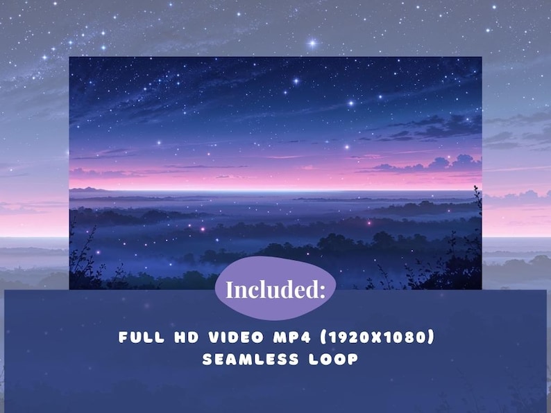 Dreamy Anime Night Sky Animated Background Loop 60FPS HD Starry Night ...