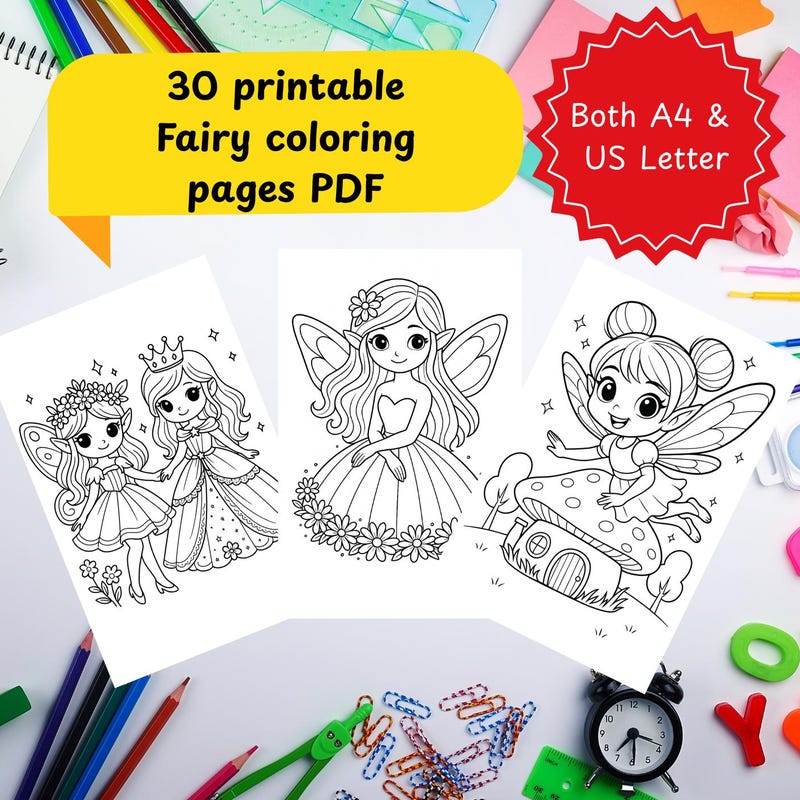 Fairy Coloring Book - Etsy