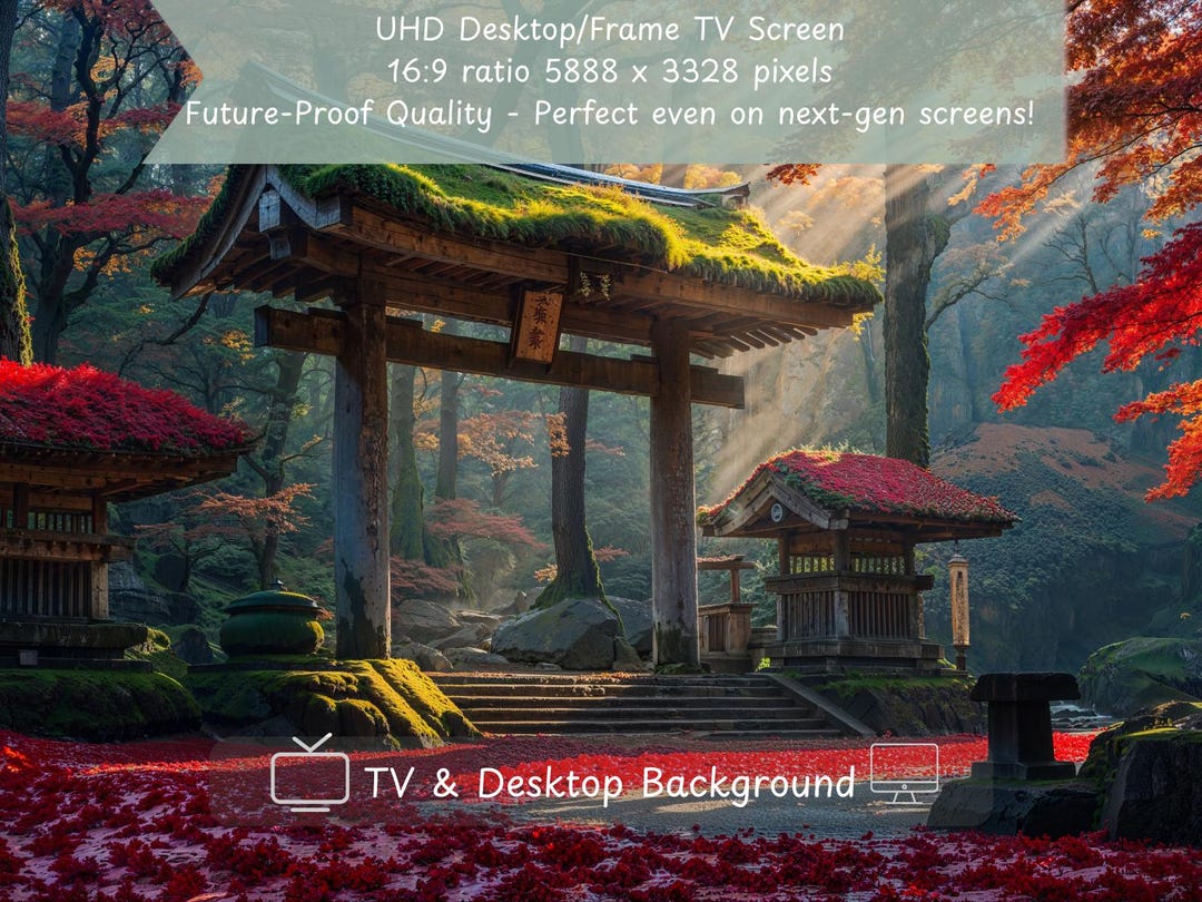 Japanese Shrine TV & Desktop PC Background | Peaceful Zen Forest ...