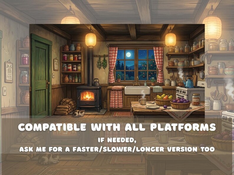 Retro Anime Kitchen Animated Background Cozy Lofi Vtuber Overlay ...