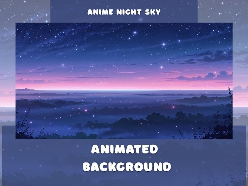 Dreamy Anime Night Sky Animated Background Loop 60FPS HD Starry Night ...