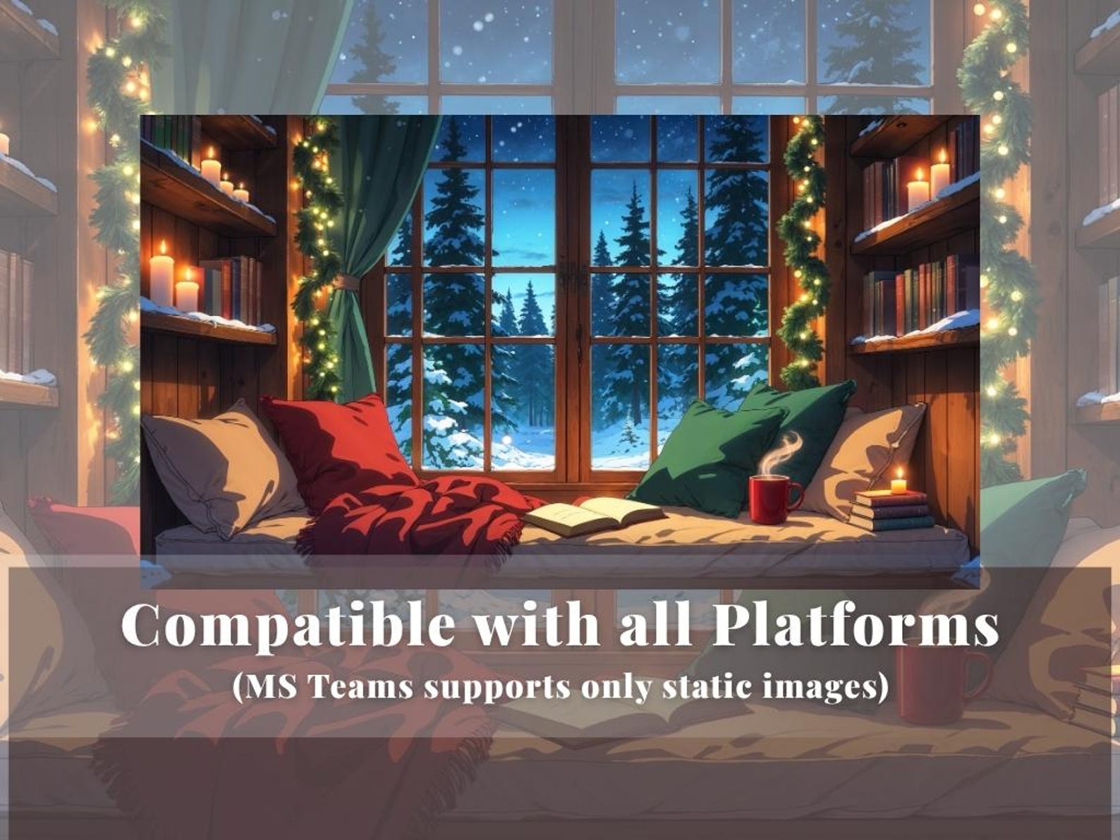 Anime Cozy Winter Loop | 60FPS HD Animated Background | Snowy Reading ...