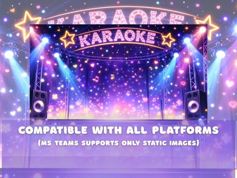 Fancy Karaoke Stage Animated Background Purple Twitch Overlay Vtuber ...