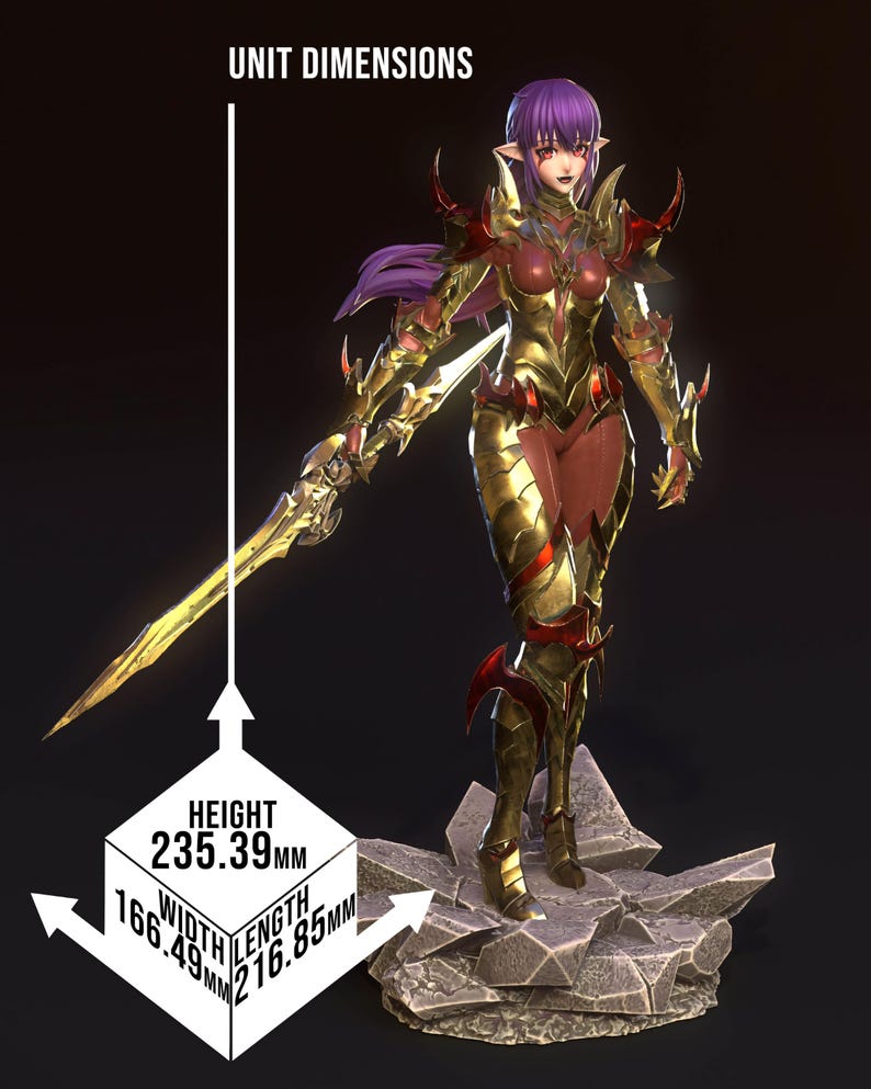 Esil Radiru STL File Solo Leveling | Sexy Demon Elf Girl 3D Print ...