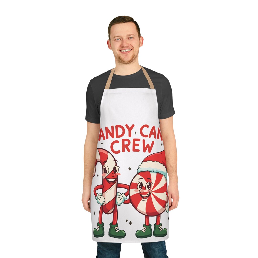 Christmas Baking Apron | Candy Cane Crew Holiday Kitchen Apron - Etsy