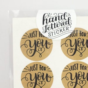 Set of 12 Round Kraft Stickers - Just for You - Etsy