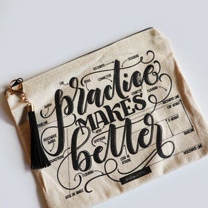 Practice Makes Better - Pencil Case - Oversized Pouch - Pencil Case for ...