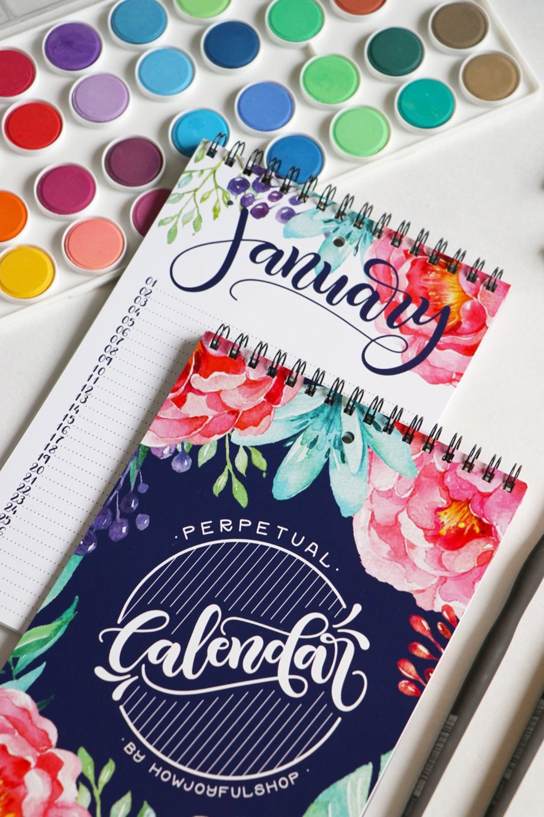 Perpetual Calendar Watercolor - Birthday and Anniversary Calendar ...