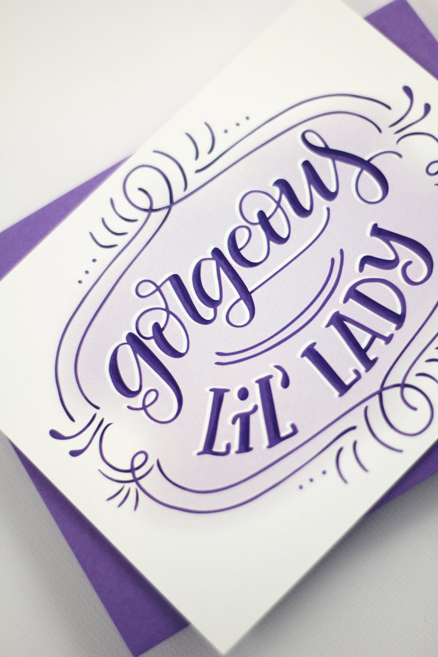Gorgeous little lady one card with a purple envelope | Etsy