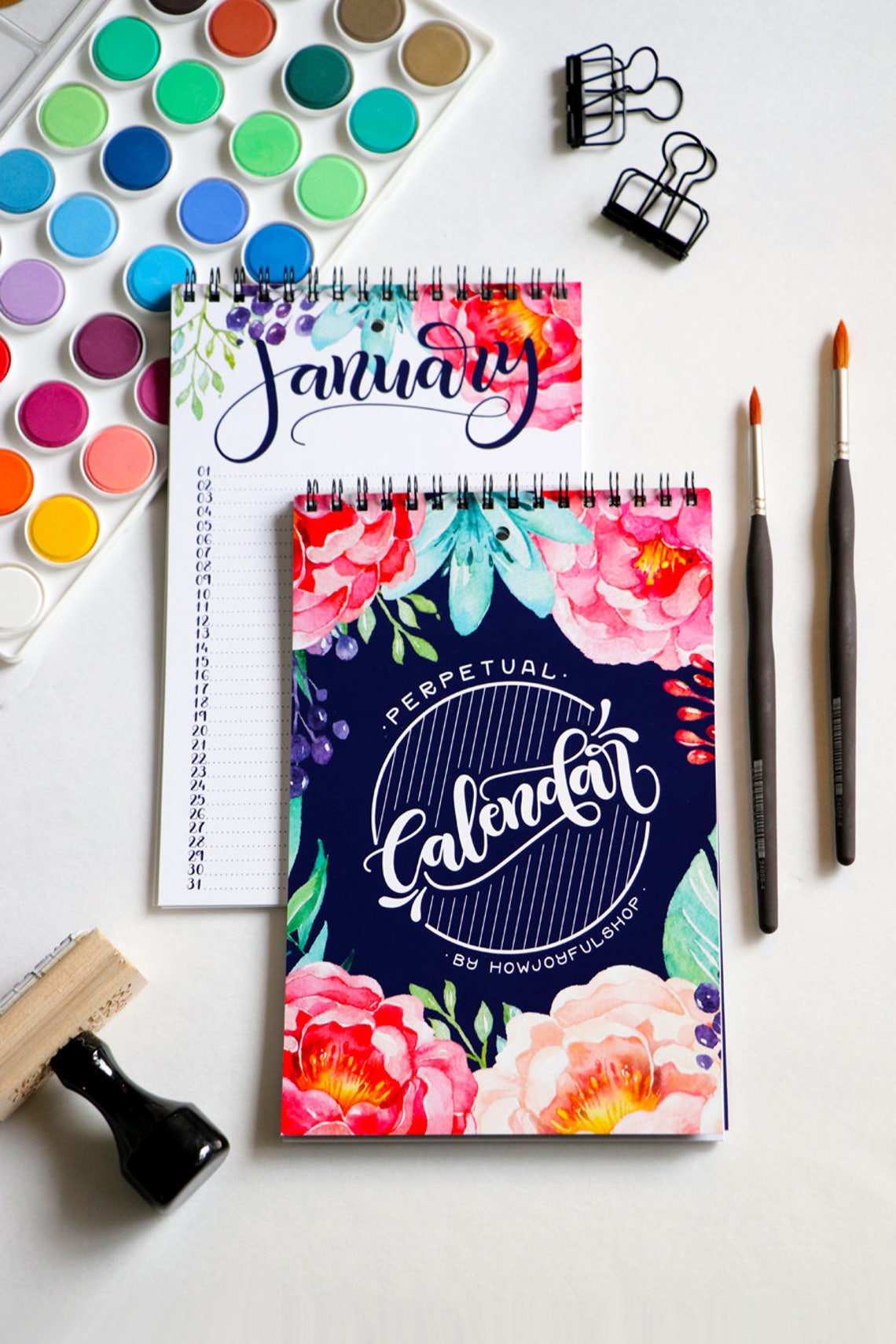 Perpetual Calendar Watercolor - Birthday and Anniversary Calendar ...