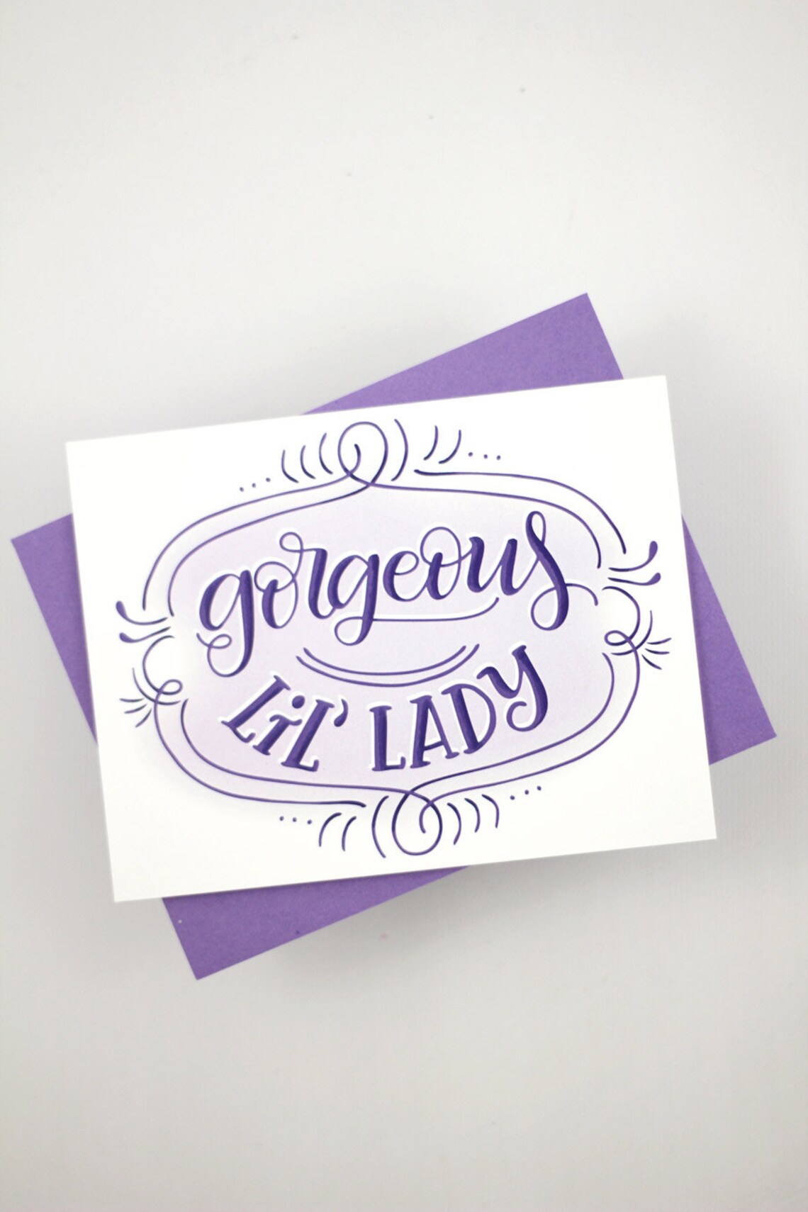 Gorgeous little lady one card with a purple envelope | Etsy