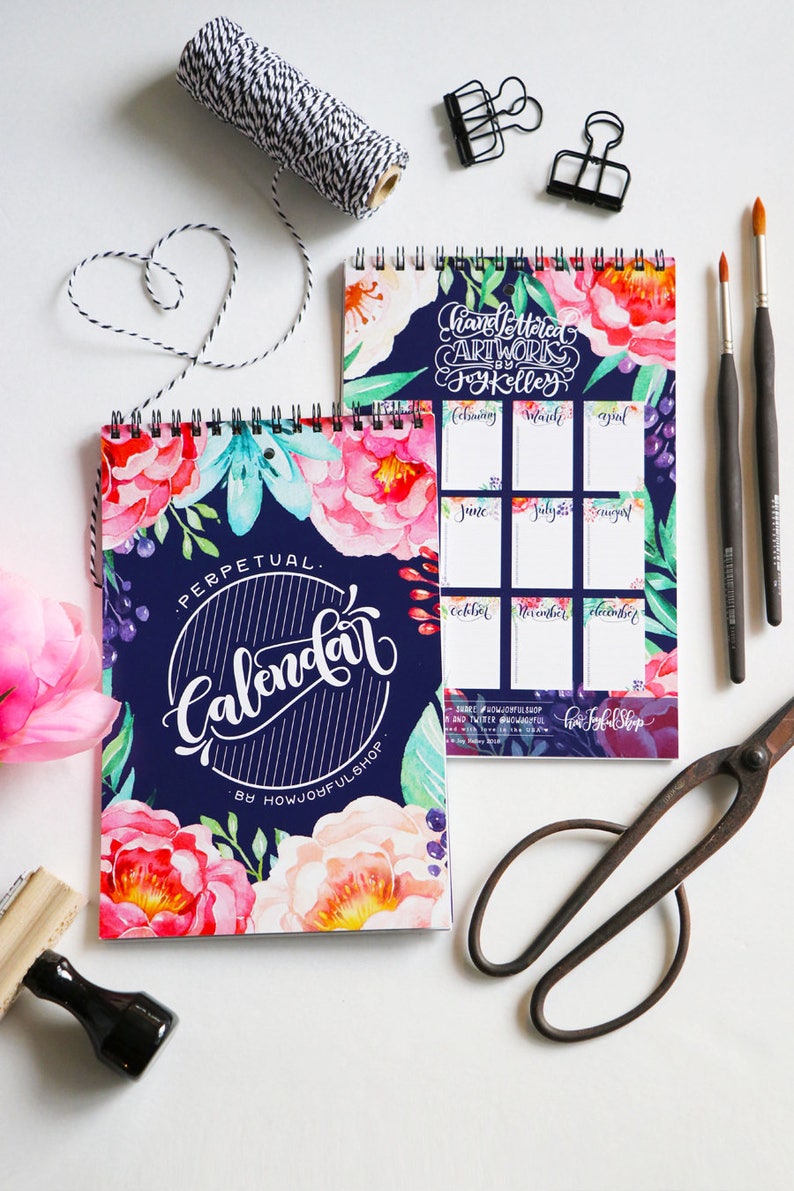 Perpetual Calendar Watercolor - Birthday and Anniversary Calendar ...