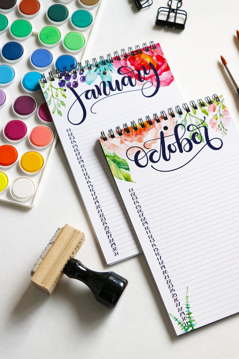 Perpetual Calendar Watercolor - Birthday and Anniversary Calendar ...