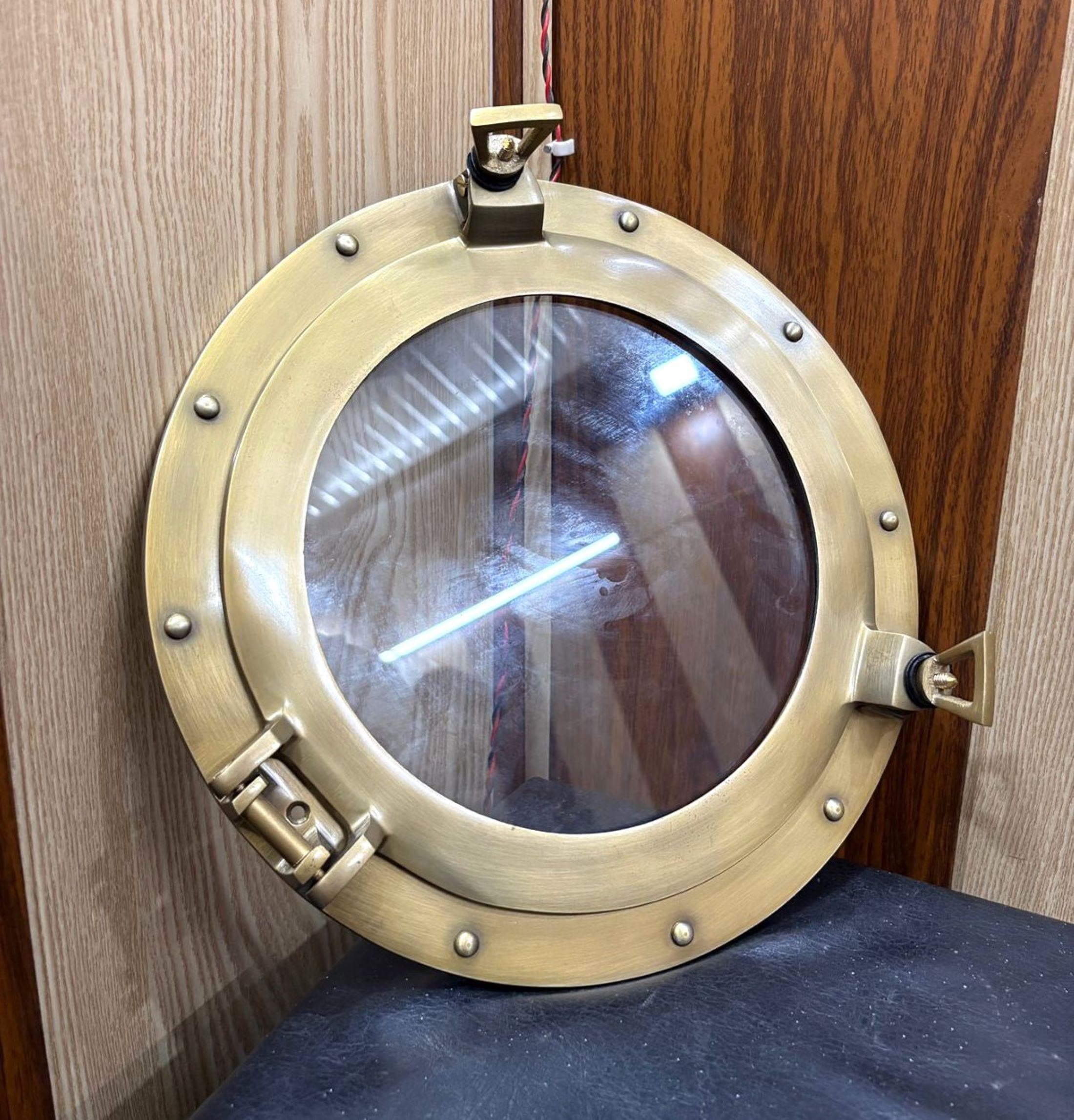 Nautical Brown Finish Marine Porthole ~ Wall Décor Window Glass ...