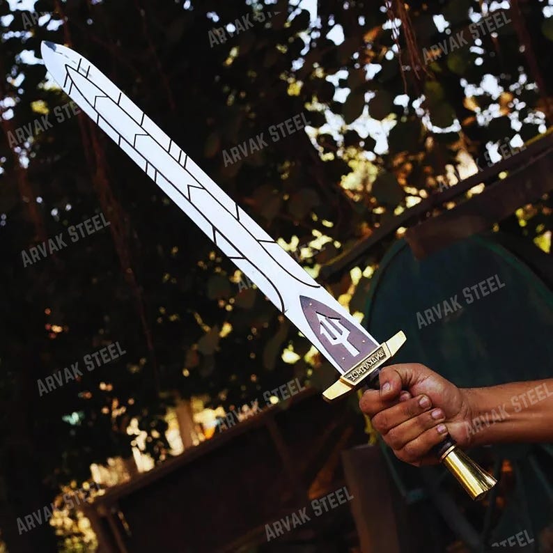 Percy Jackson Riptide Sword, Anaklusmos Replica Sword, Handmade ...