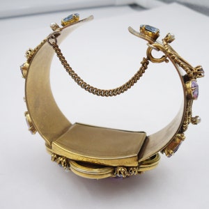 Sandor Ornate Blue Gold Cuff Bracelet - Etsy