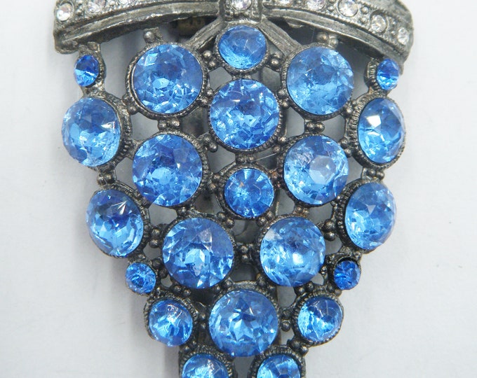 Large Blue Rhinestone Dress Clip, Grape Cluster - Etsy